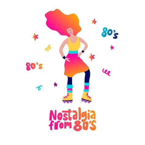 디스코 파티 70 년대 80 년대 여성 댄스 복고풍 파티 포스터 프리미엄 벡터