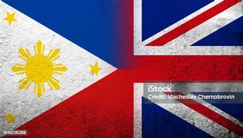 영국의 국기 유니온 잭 필리핀 국기의 공화국 그런 지 배경 영국에 대한 스톡 벡터 아트 및 기타 이미지 영국 필리핀 0명