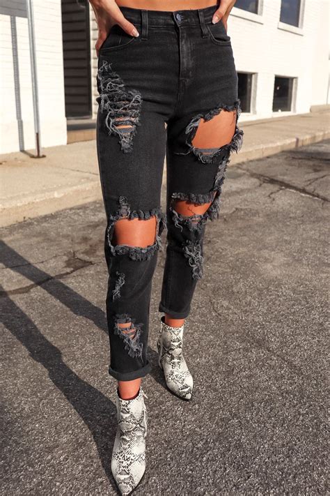 Valerie Vintage Black Jeans Restock Grow And Glo Boutique Cute Ripped Jeans Ripped Jeans