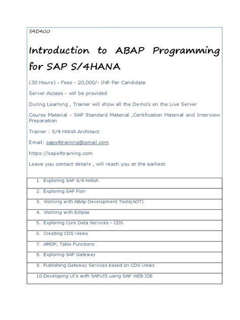 Abap S4 Hana Pdf