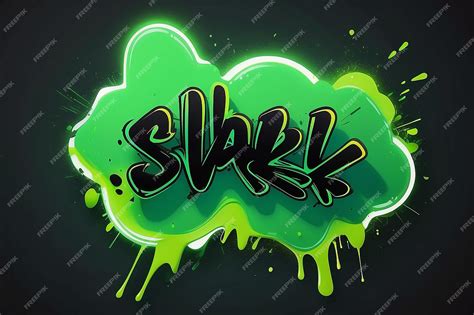 Premium Photo Trendy Graffiti Style Background With Light Neon Green