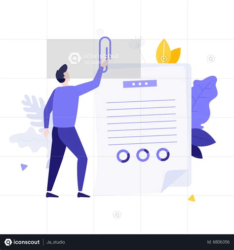 document attachment animated illustration download in json lottie or