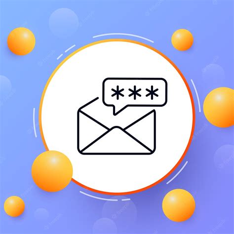 Premium Vector Letter With Password Line Icon Secret Chat Private Data Confidential