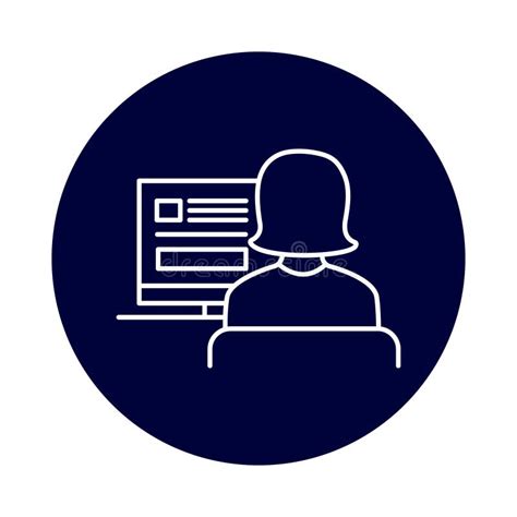 Women Lady Computer Monitor Table Business Women Icon Stock Vector Illustration Of