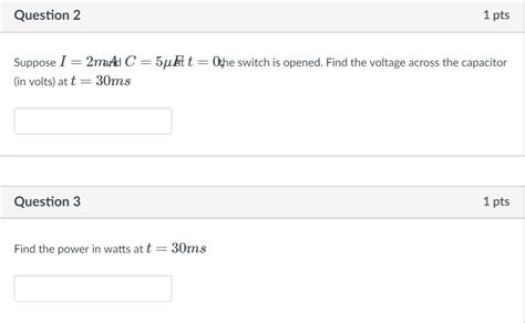 Solved Question 1 1 Pts Use The Circuit Below For The Chegg Com