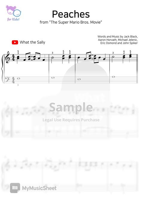 Jack Black Peaches The Super Mario Bros Movie Ost Sheet Music By