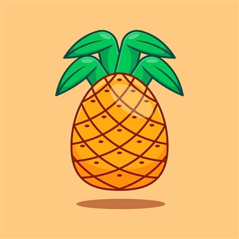Premium Vector Pineapple Cartoon Vector Illustration