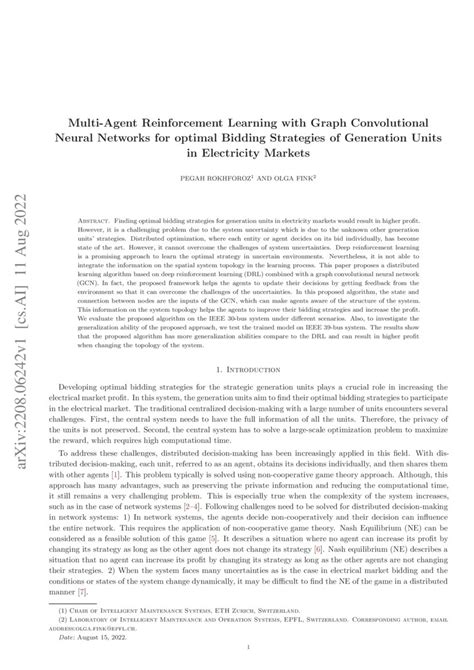 Multi Agent Reinforcement Learning With Graph Convolutional Neural