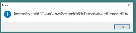 hlmv error error loading model alyx mdl version differs r sourceengine
