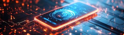 Mobile Phone And Laptop With Holographic Time Management App And Flexible Workspace Text Concept