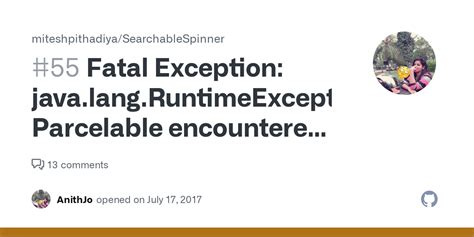 Fatal Exception Javalangruntimeexception Parcelable Encountered