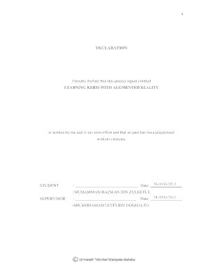 Declaration Of Project Report Fill Online Printable Fillable Blank PdfFiller