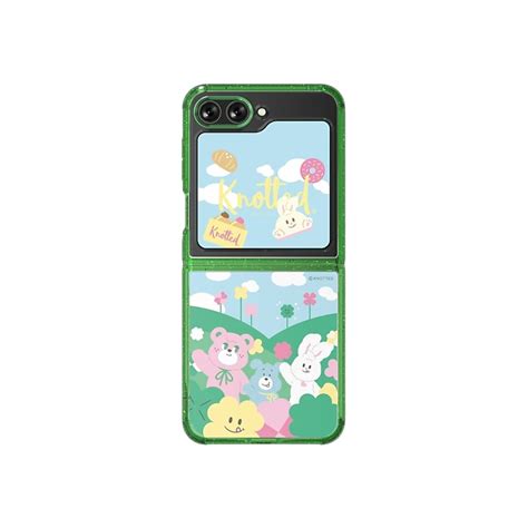 삼성 갤럭시 Z 플립5 노티드 수트 케이스 And 플립 수트 카드 그린 Samsung Kream