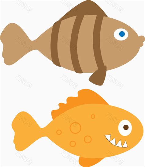 彩色卡通鱼png元素素材图片下载 万素网