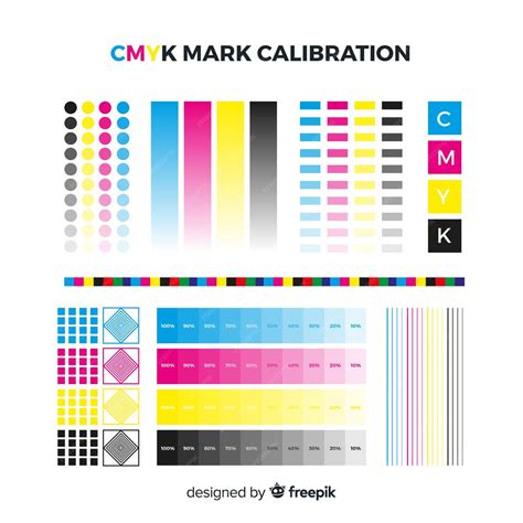 Free Vector Cmyk Calibration Element Collection
