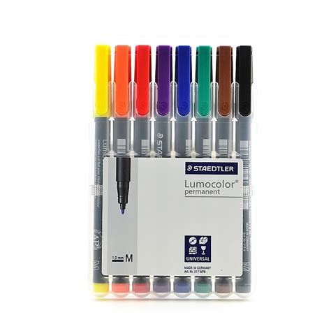 Staedtler Lumocolor Permanent Overhead Projection Markers Medium Tip Assorted 8pack Pack Of