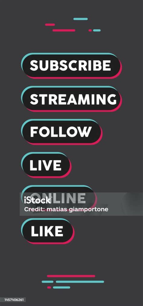 소셜 미디어 클릭 유도문안 버튼 온라인 라이브 스트리밍 팔로우 좋아요 및 구독 그래프에 대한 스톡 벡터 아트 및 기타 이미지 그래프 디자인 라이브 방송 Istock