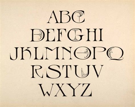 Art Nouveau Text Art Nouveau Typography Typography Alphabet Hand Lettering Fonts Lettering