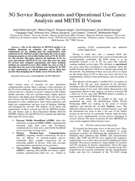 2016 06 Eucnc 5g Service Requirements And Operational Use Cases Analysis And Metis Ii Vision
