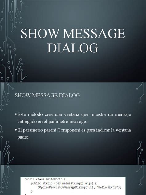 Show Message Dialog Presentacion Pdf