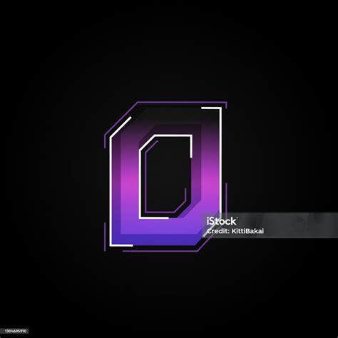 파선 된 스트로크와 혼합 효과 벡터 일러스트와 글꼴 세트에서 미래 보라색 파란색 문자 0명에 대한 스톡 벡터 아트 및 기타