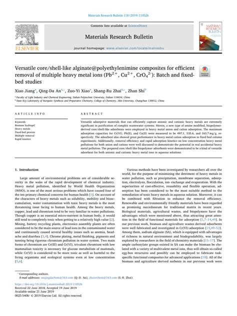 Versatile Coreshell Like Alginatepolyethylenimine Composites For