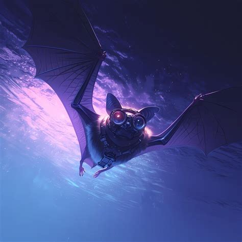 Premium Photo Bat With Night Vision Goggles In Flight