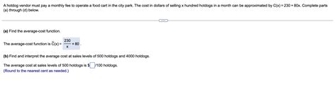 Solved A Through D Below A Find The Average Cost