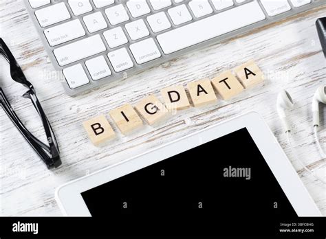 Big Data Analytics Concept With Letters On Cubes Still Life Of