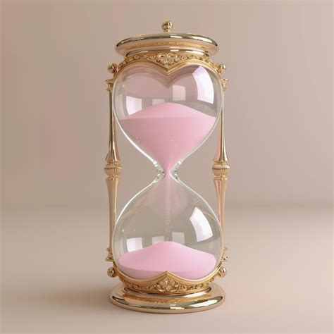 Premium Photo Golden Hourglass With Pink Sand