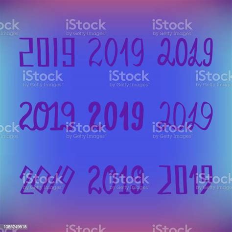 2019 손으로 쓴 글자는 새 해에 대 한 설정합니다 벡터 일러스트입니다 12월에 대한 스톡 벡터 아트 및 기타 이미지 12월 1월 2019년 Istock