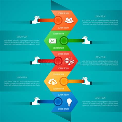 Abstract Vector Timeline Infographic Template In Flat Style For Layout Workflow Scheme Numbered