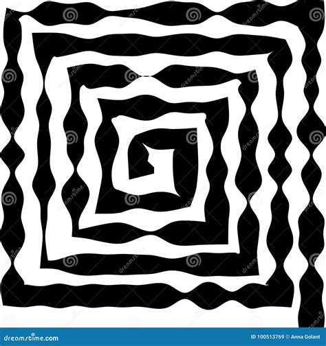 Square Shape As A Maze Of Uneven Changing The Thickness Of The Lines Stock Vector