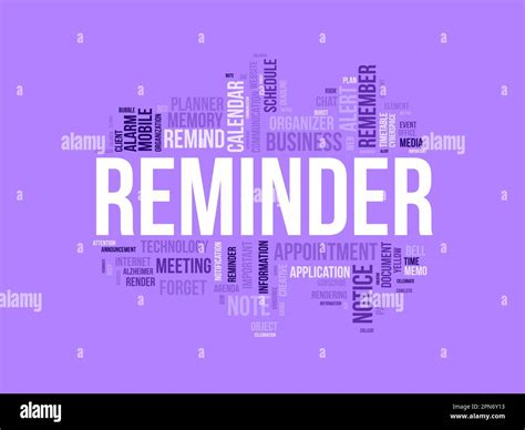 Word Cloud Background Concept For Reminder Important Notice Business Alert Note Of Work