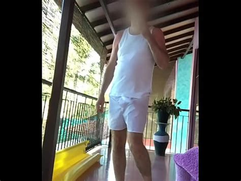 Cock Out Of White Tee Shirt And White Boxer Shorts Xvideos Com
