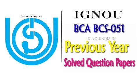 Ignou Bcs 051 Question Paper Of Previous Years
