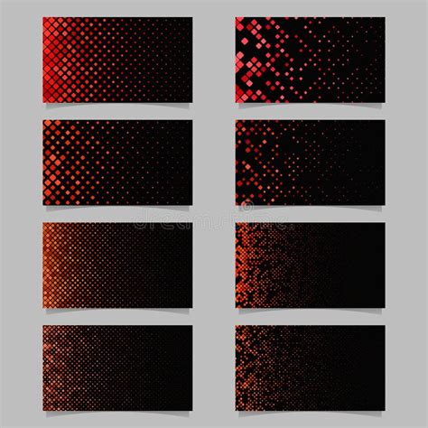 Geometrical Rounded Square Pattern Card Template Background Set Stock Vector Illustration Of