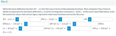 Solved For The Beam And Loading Shown Use Discontinuity