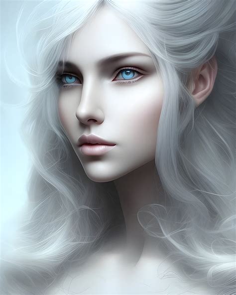 Download Ai Generated Woman White Hair Royalty Free Stock