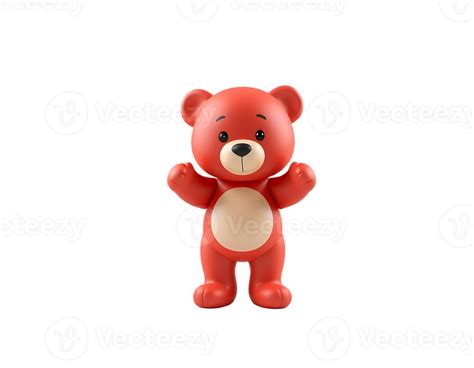 Cute Red Teddy Bear Cartoon Style 59218718 Png
