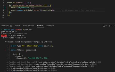 Running `ts Jest` Leading To Error · Issue 645 · Stitchesjsstitches · Github
