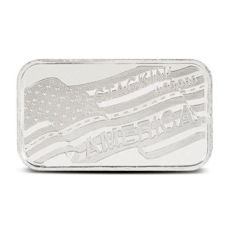1 Oz Colorized Stacking Across America Georgia License Plate Silver Bar