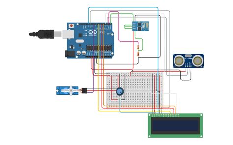 Circuit Design Automatic Door Opener Ultrasonic Sensor Servo Motor