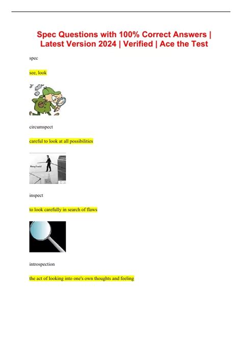 Spec Questions With 100 Correct Answers Latest Version 2024