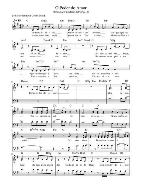 O Poder Do Amor 126 Sheet Music For Piano Solo Easy