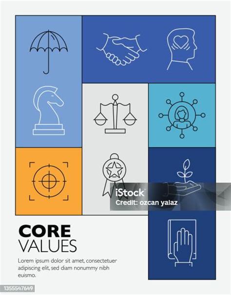 핵심 값 관련 프로세스 인포그래픽 템플릿 선형 아이콘이 있는 워크플로 레이아웃입니다 편집 가능한 템플릿입니다 리더십에 대한 스톡 벡터 아트 및 기타 이미지 Istock