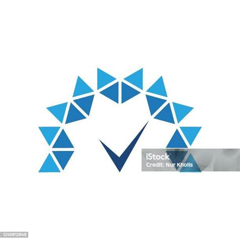체크 마크 로고 아이콘 디자인 일러스트로 모양의 추상 삼각측량 개념에 대한 스톡 벡터 아트 및 기타 이미지 개념 고름 긍정적인 감정 표현 Istock