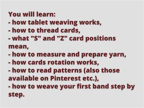 Tablet Weaving Tutorial Beginner Card Weaving Ebook Pdf Etsy