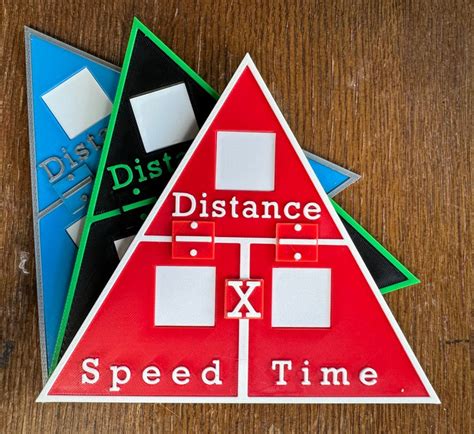 Speed Formula Triangle Science Learning Manipulative Etsy