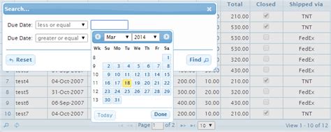 Javascript Implementation Of A Search Filterrange In Jqgrid Stack Overflow